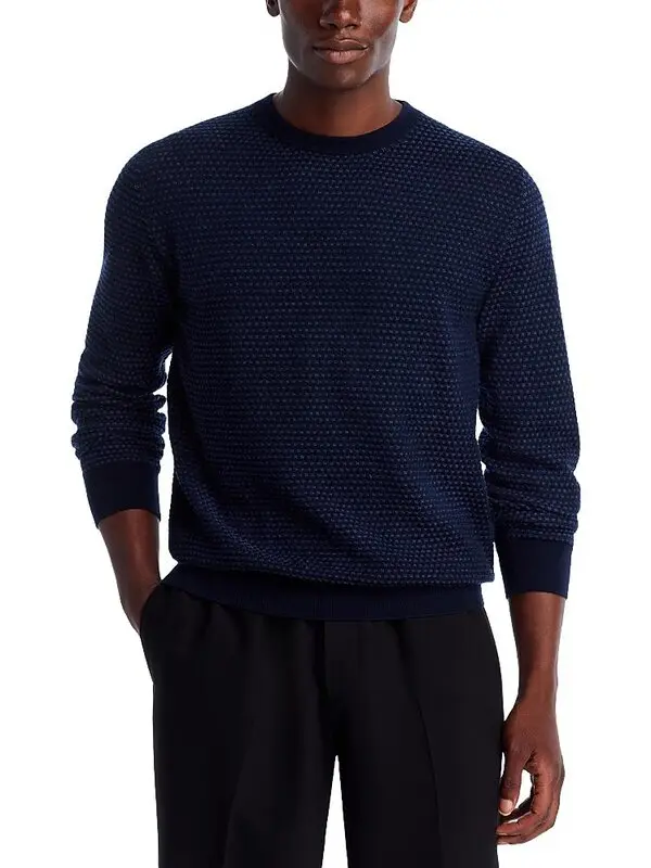 Canali Textured Wool Sweater - Navy