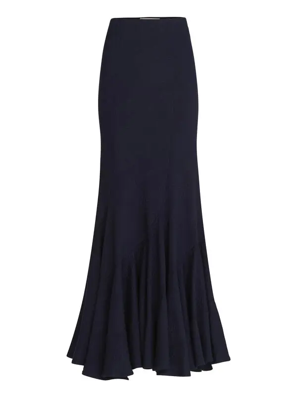 Silvia Tcherassi Florina Flared Knit Maxi Skirt - Navy