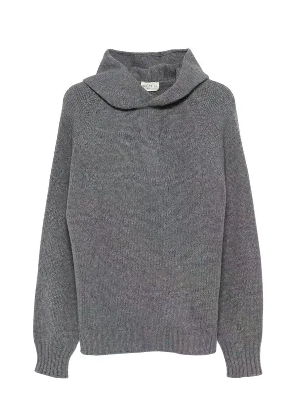 MA'RY'YA Ribbed-knit Hoodie - Grey