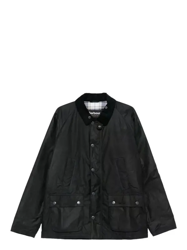 Barbour Flap-pocket Jacket With Corduroy Collar - Black