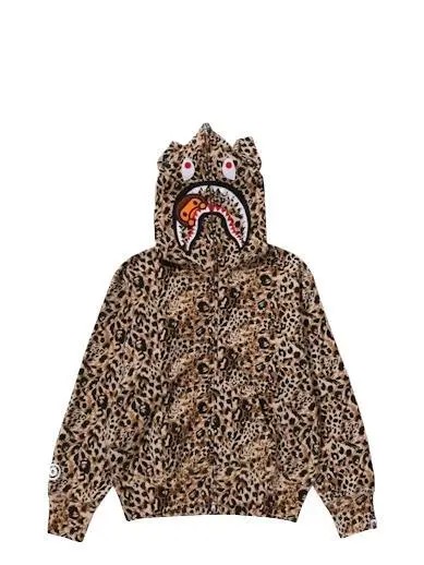 BAPE Shark Full Zip Hoodie - Beige