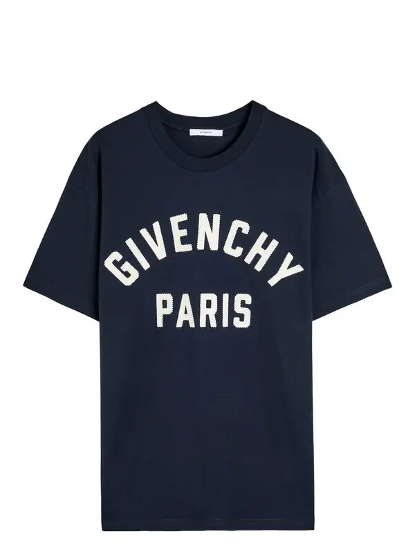 Givenchy Logo-appliquéd Cotton T-shirt - Navy