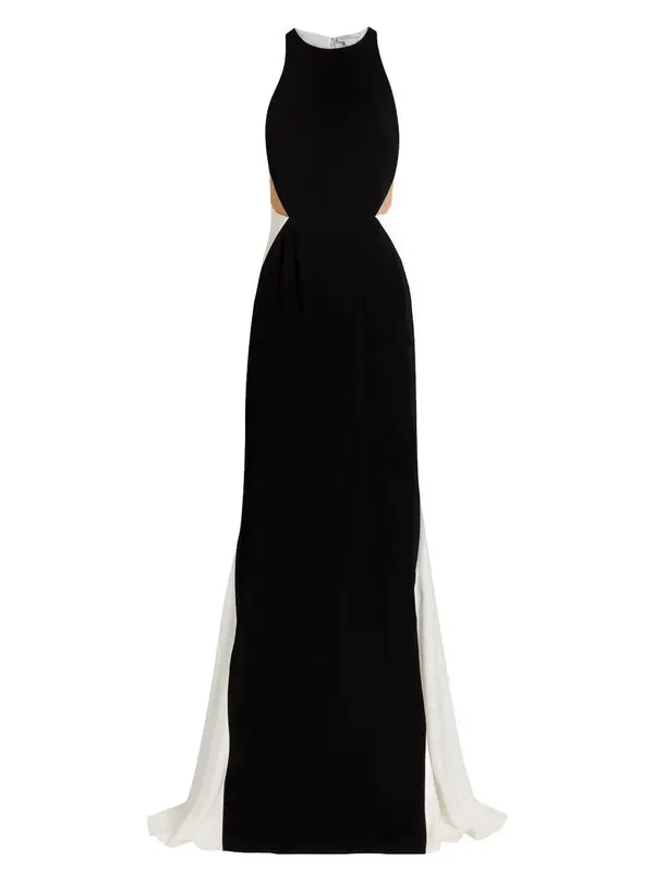 Stella McCartney Colour-block Stretch-crepe Gown - Black
