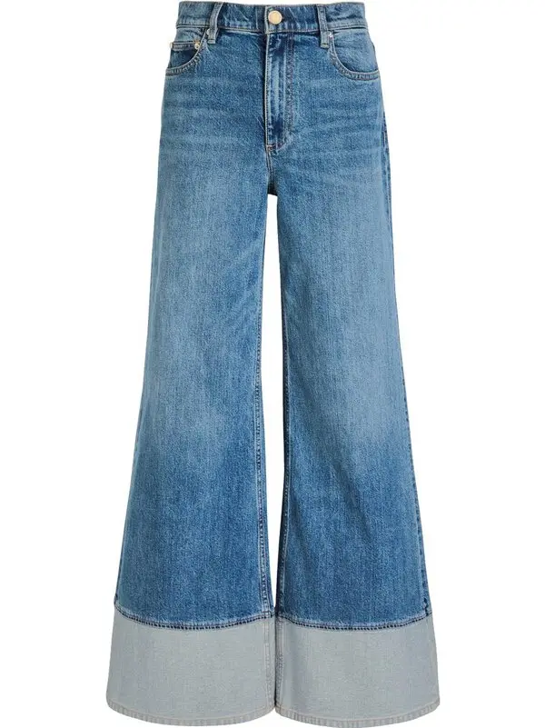 Alice + Olivia Wilson Panelled Wide-leg Jeans - Blue