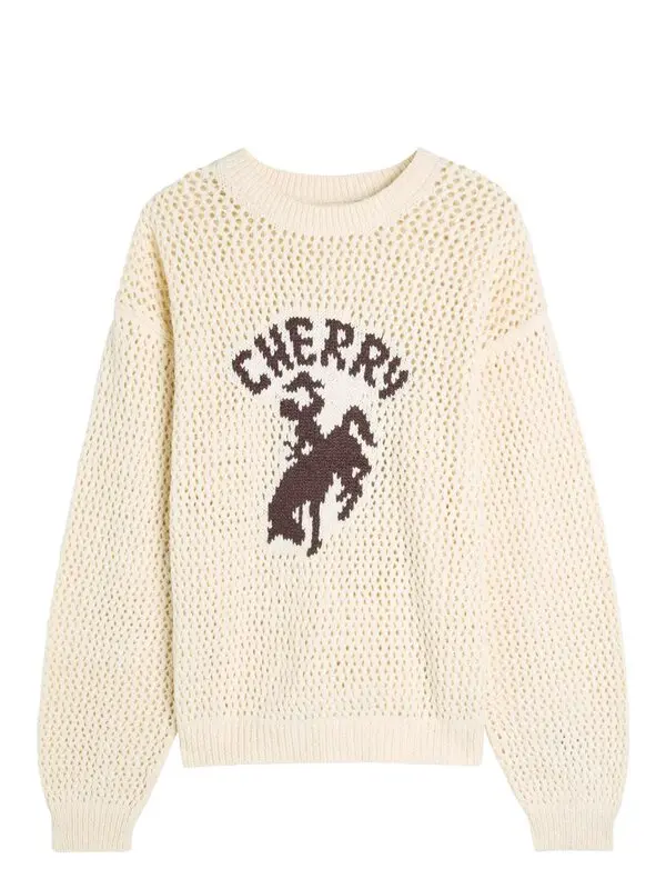 CHERRY LOS ANGELES Open-knit Cotton Jumper - Cream