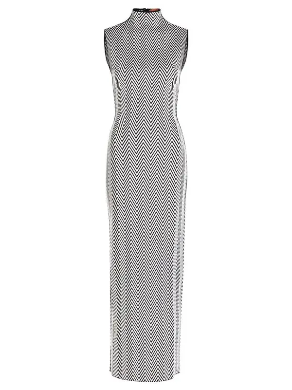 Missoni Zigzag Knit Maxi Dress - Black And White