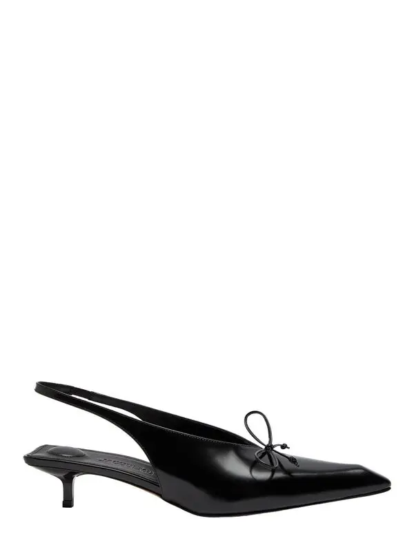 Jacquemus Les Low Cubisto 35 Leather Slingback Pumps - Black