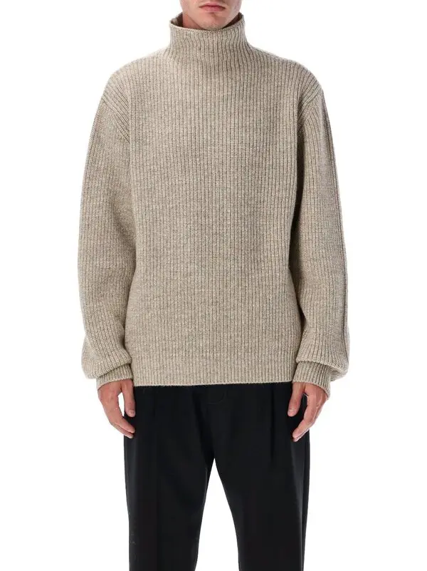 LEMAIRE Yak Alpaca High Neck Sweater - Beige