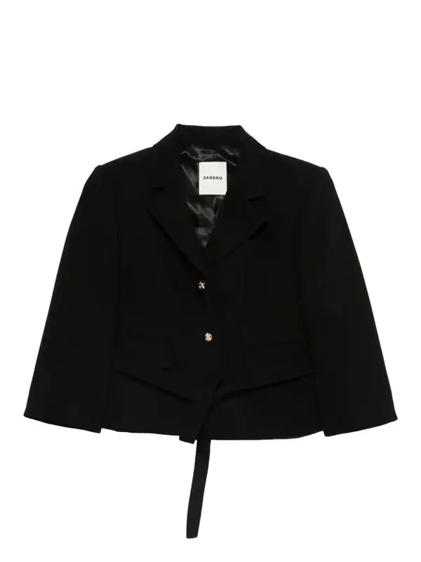Sandro Belted Tailored Jacket - Black