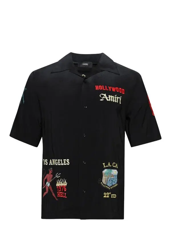 Amiri Sinners Camp Shirt - Black