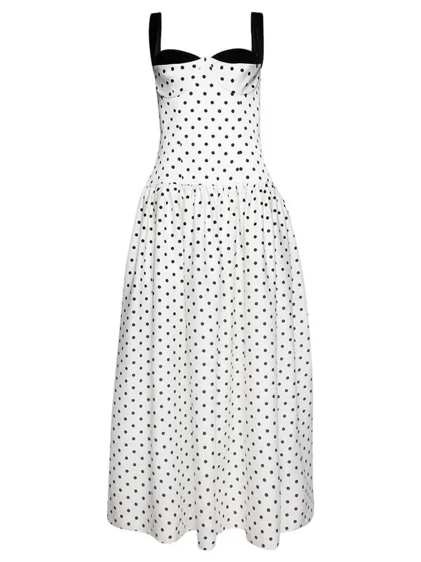 Florence & Fortitude Daphne Polka Dot Dress - White
