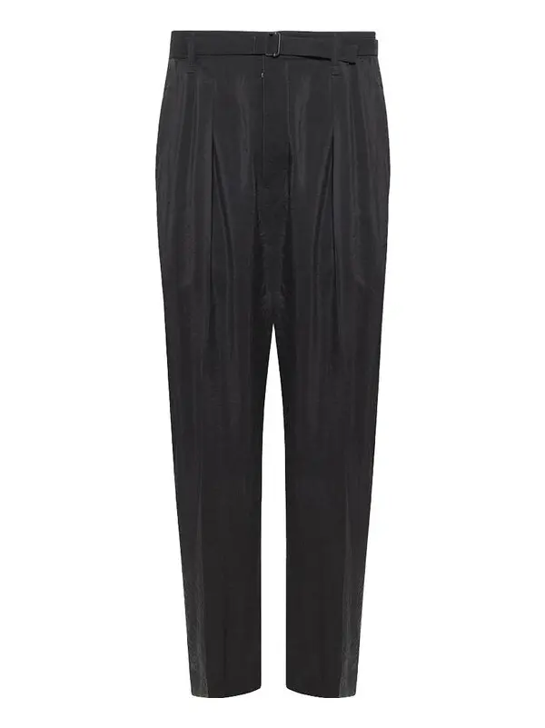 LEMAIRE Belted Relaxed Fit Pants - Black