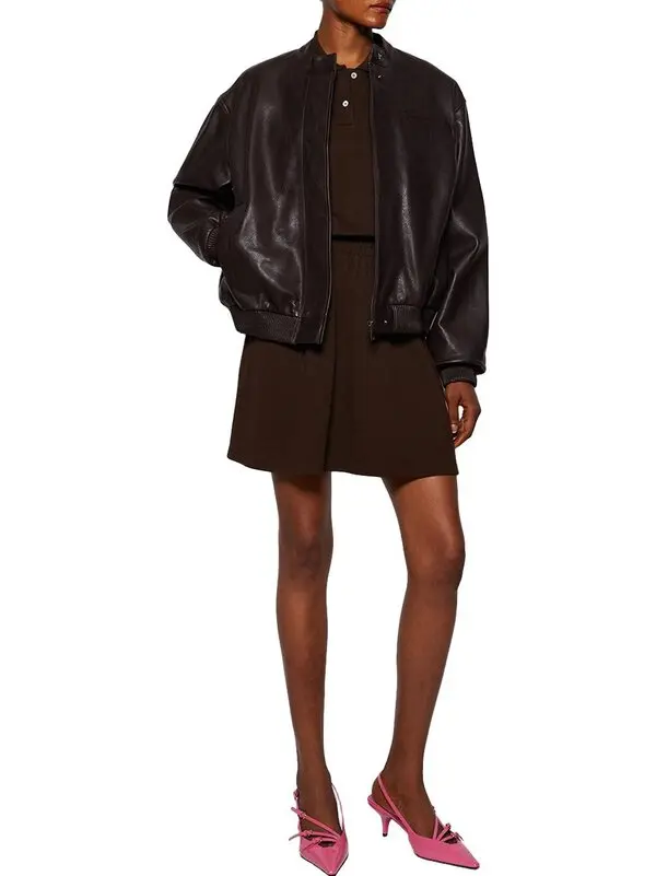 Miu Miu Long-sleeve Mini Dress - Brown