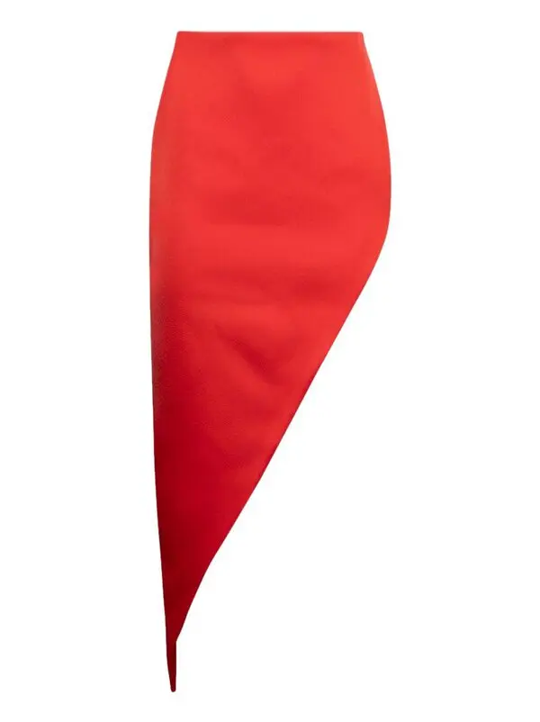 David Koma Asymmetric Wool Skirt - Red