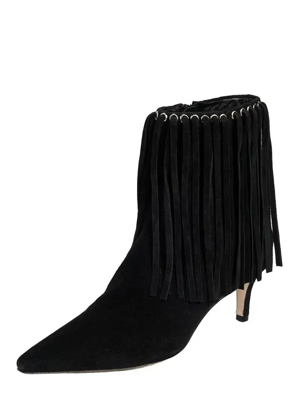 Cinq À Sept Sammy Fringe Ankle Boots - Black