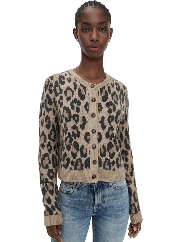 Z Supply Leopard Print Knit Cardigan - Desert Tan
