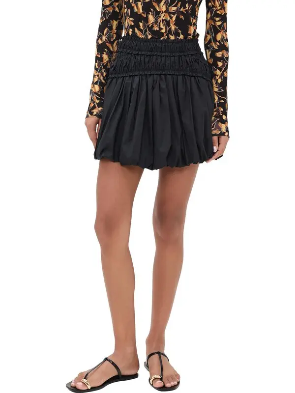 Ulla Johnson Nicolette Bubble Hem Mini Skirt - Noir