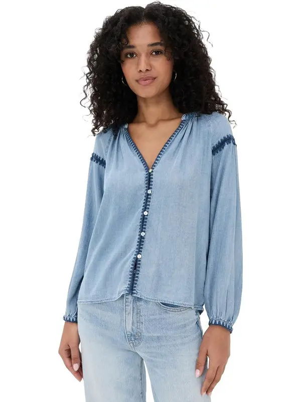 Rails Toshi Charmeuse Shirt - Medium Cloud Wash