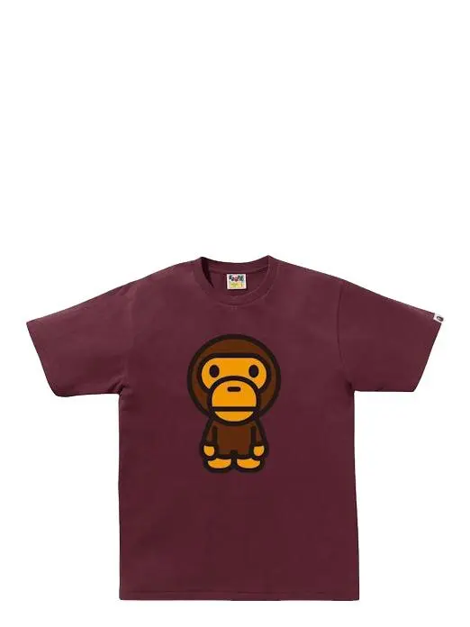 A BATHING APE Big Baby Milo Tee Shirt - Burgundy