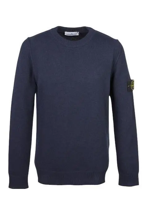 Stone Island Lambswool Crewneck Sweater - Navy Blue