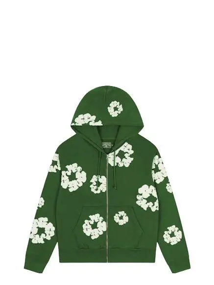 DENIM TEARS Cotton Wreath Zip Hoodie - Green