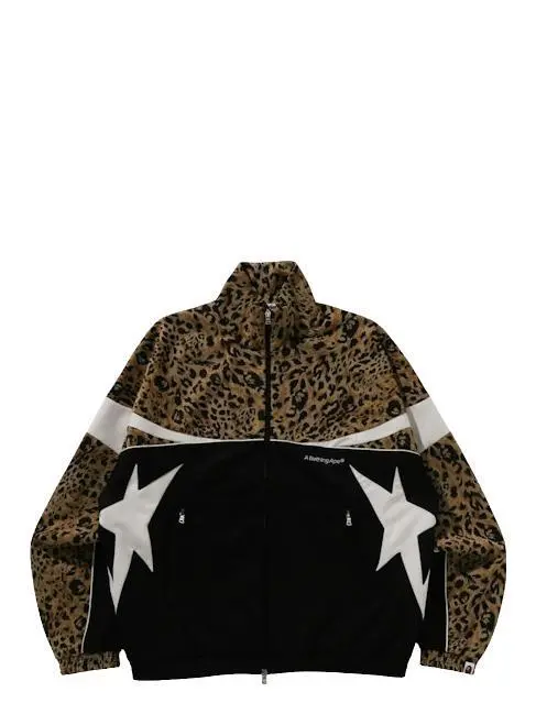 BAPE Leopard Print Track Jacket - Black