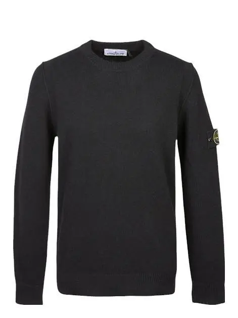 Stone Island Lambswool Crewneck Sweater - Black