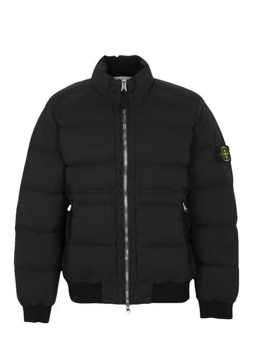 Stone Island Zip Puffer Jacket - Black