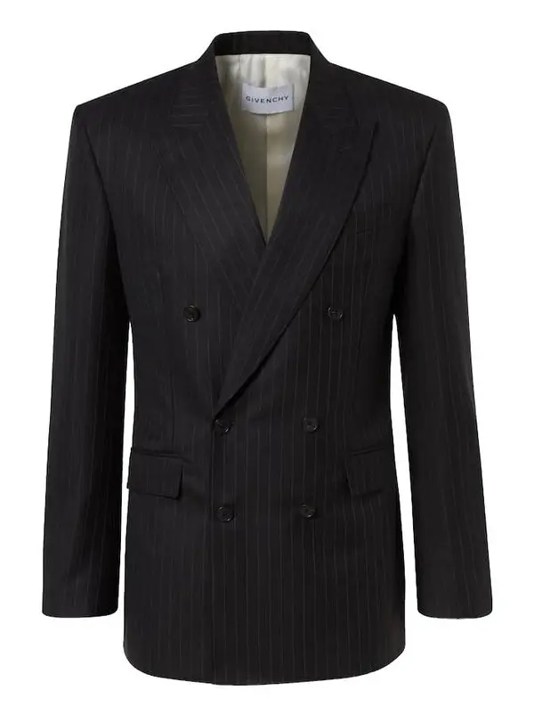 Givenchy Pinstripe Wool Blazer - Black