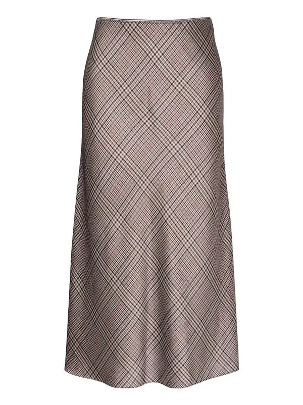 Vince Plaid Satin Slip Skirt - Multicoloured