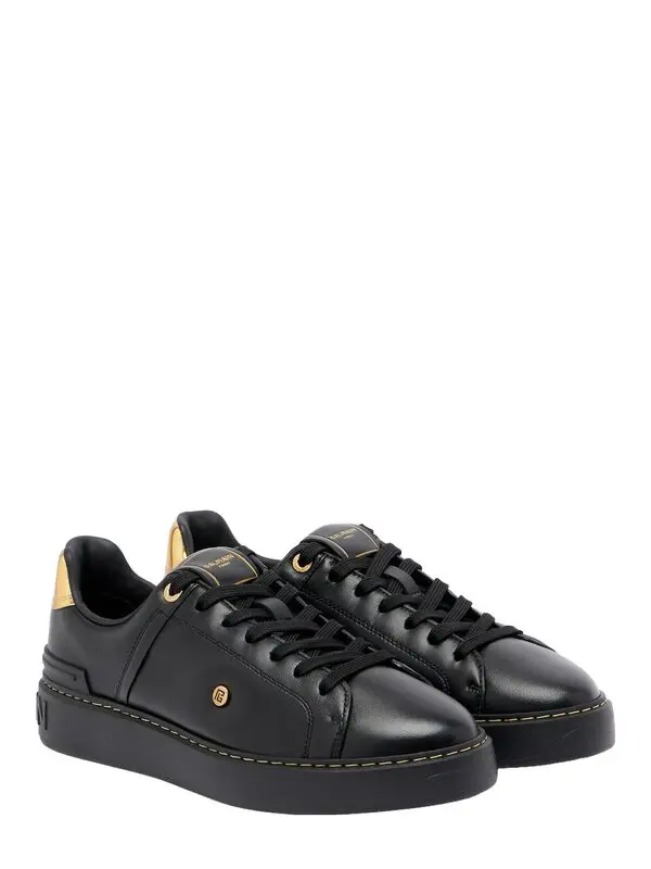Balmain B-court Leather Sneakers - Black