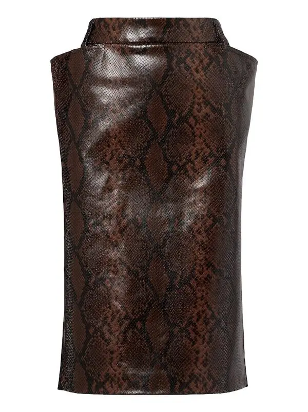 Stella McCartney Snake-effect Midi Skirt - Brown