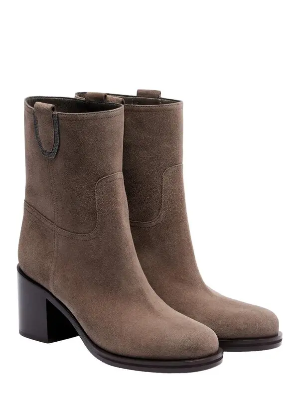 Brunello Cucinelli Suede Ankle Boots - Brown