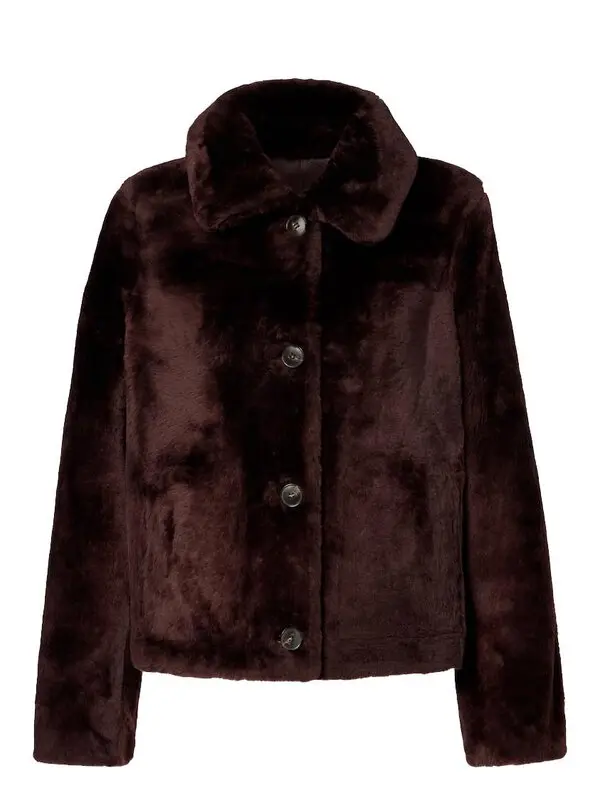 YVES SALOMON Shearling Jacket - Brown
