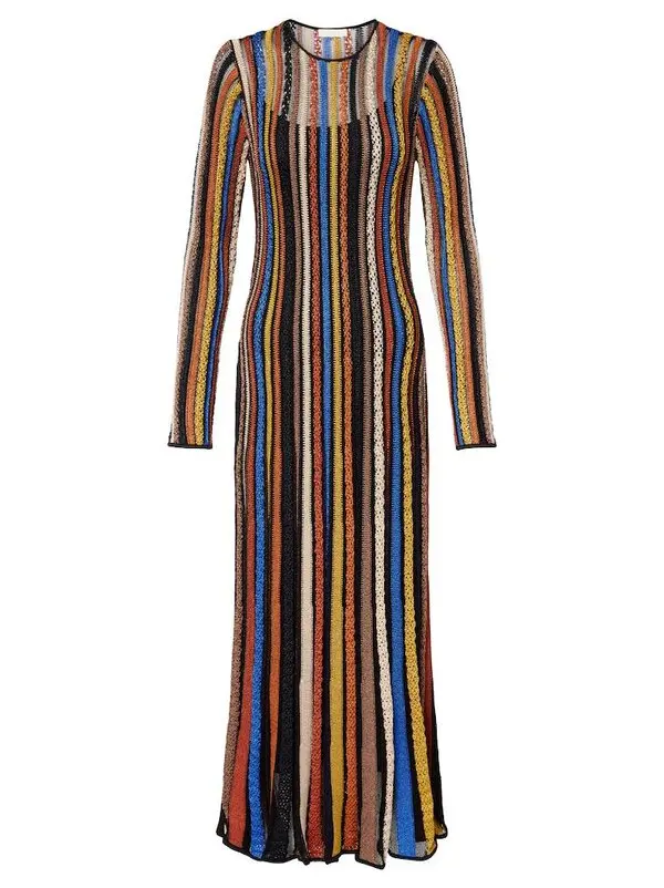Ulla Johnson Albie Striped Lamé Maxi Dress - Multicoloured