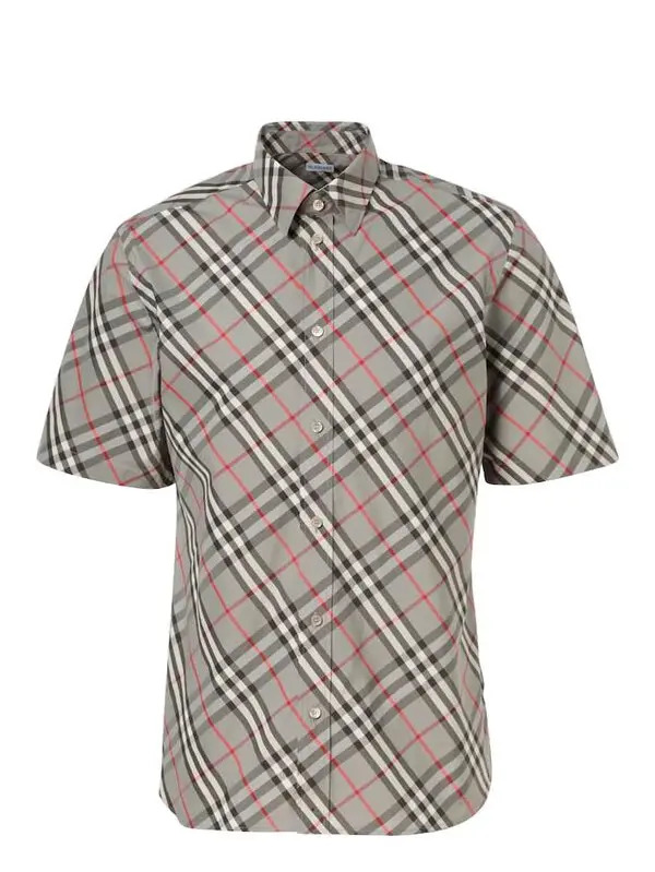 Burberry Check Cotton Poplin Shirt - Grey