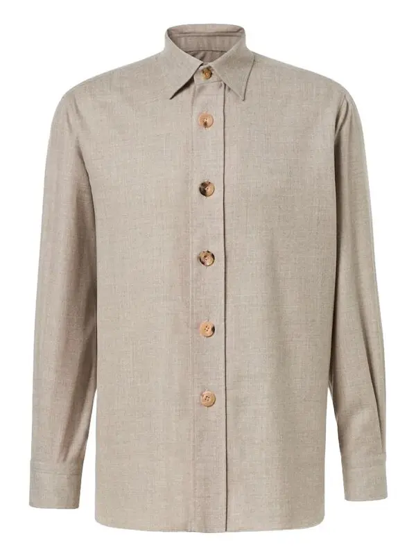 Rubinacci Virgin Wool Shirt - Beige