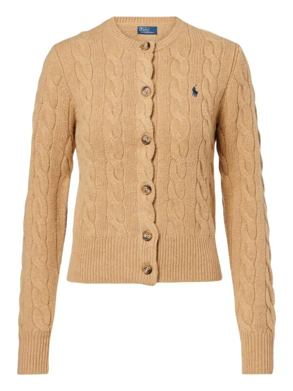 Polo Ralph Lauren Cable-knit Wool And Cashmere Cardigan - Beige