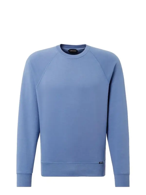 TOM FORD Cotton-blend Crewneck Sweater - Blue