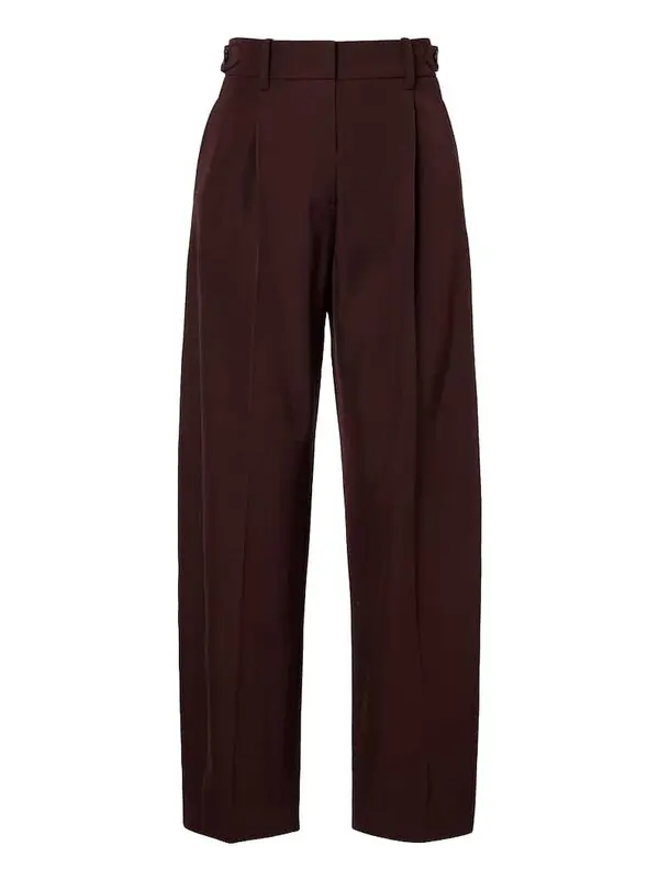 Brunello Cucinelli Wool And Cotton Straight Pants - Burgundy
