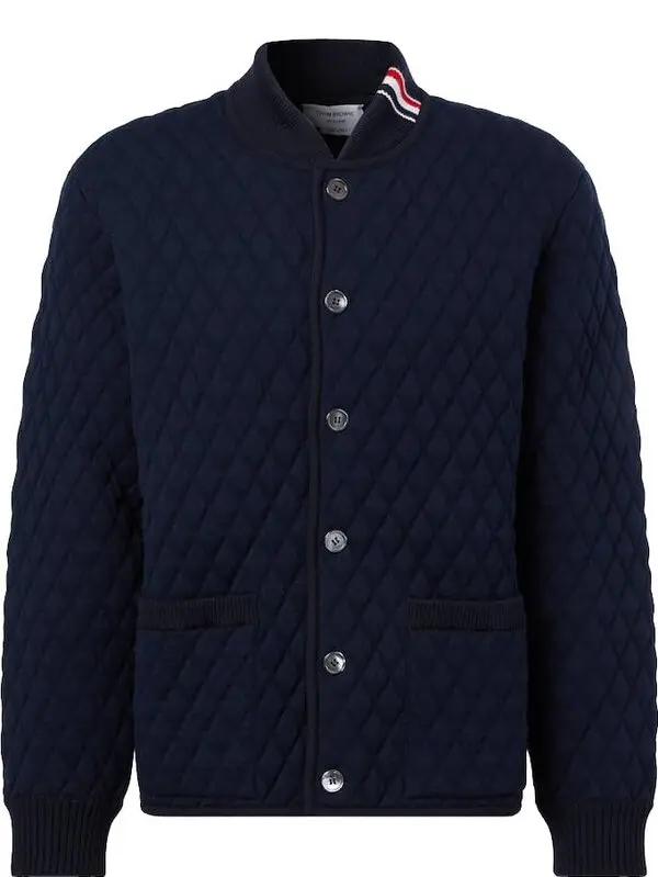 Thom Browne Quilted Wool-blend Jacket - Blue