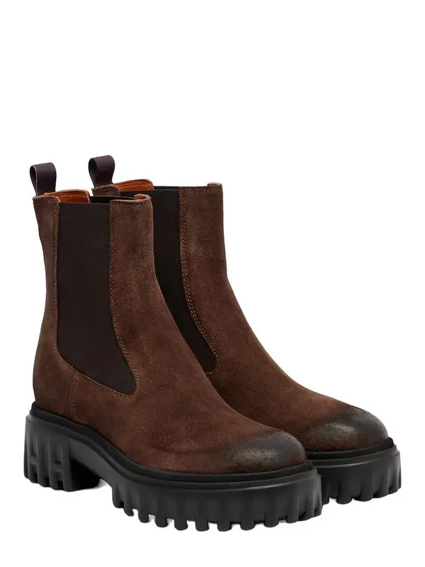 Hogan H700 Suede Chelsea Boots - Brown