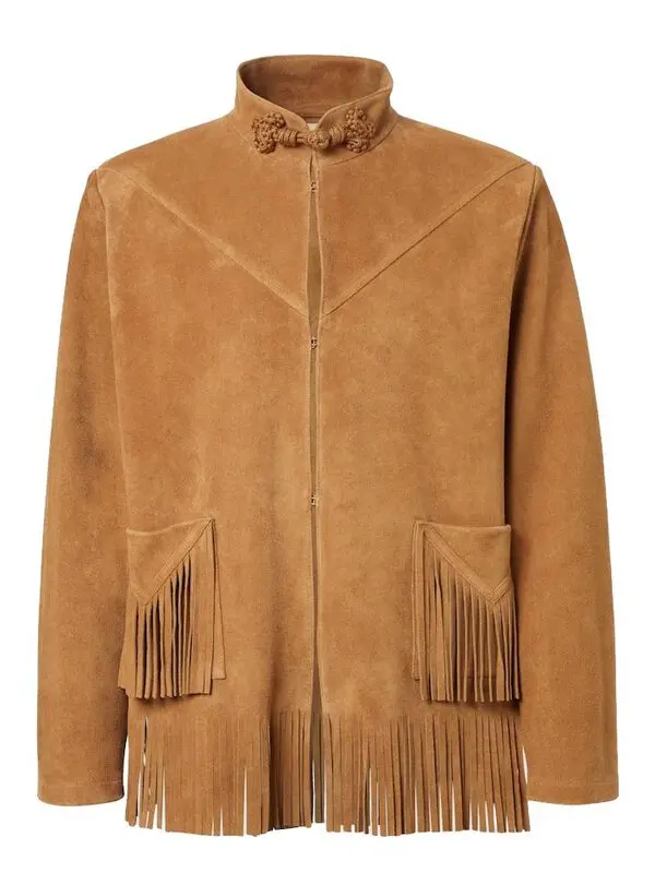 Valentino Garavani Fringed Suede Jacket - Beige