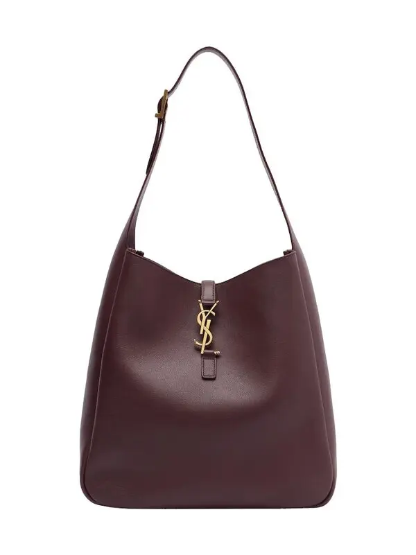 Saint Laurent Le 5 À 7 Large Leather Shoulder Bag - Burgundy