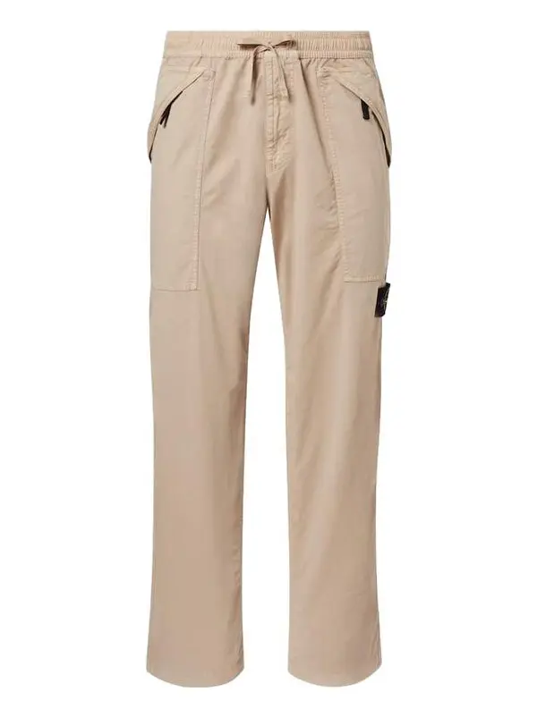 Stone Island Compass Cotton-blend Twill Pants - Beige