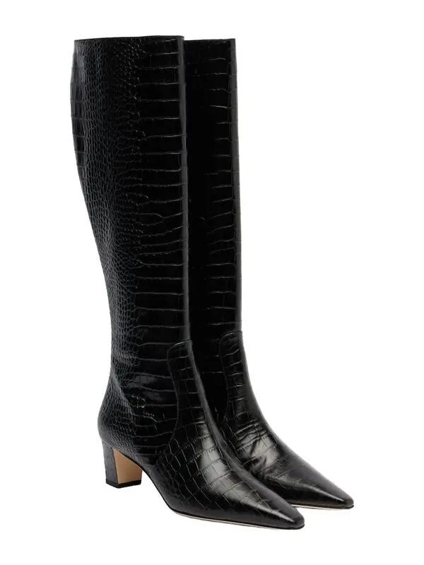 Manolo Blahnik Penelope Leather Knee-high Boots - Black