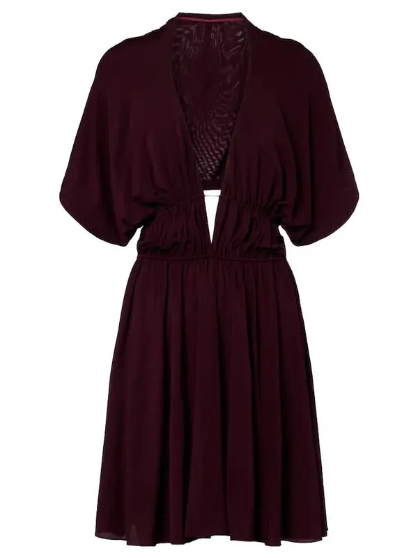 Alaïa Gathered Open-back Minidress - Burgundy