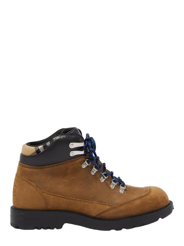Burberry Suede Lace-up Boots - Brown