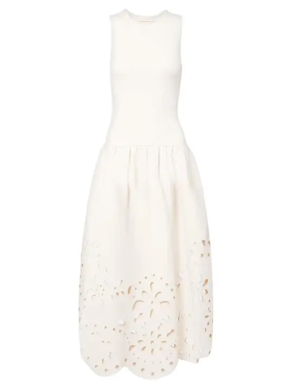 Ulla Johnson Rosaline Broderie Anglaise Midi Dress - White