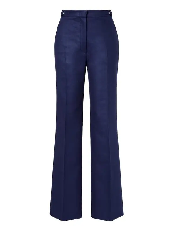 Gabriela Hearst Vesta Flared Silk Pants - Blue